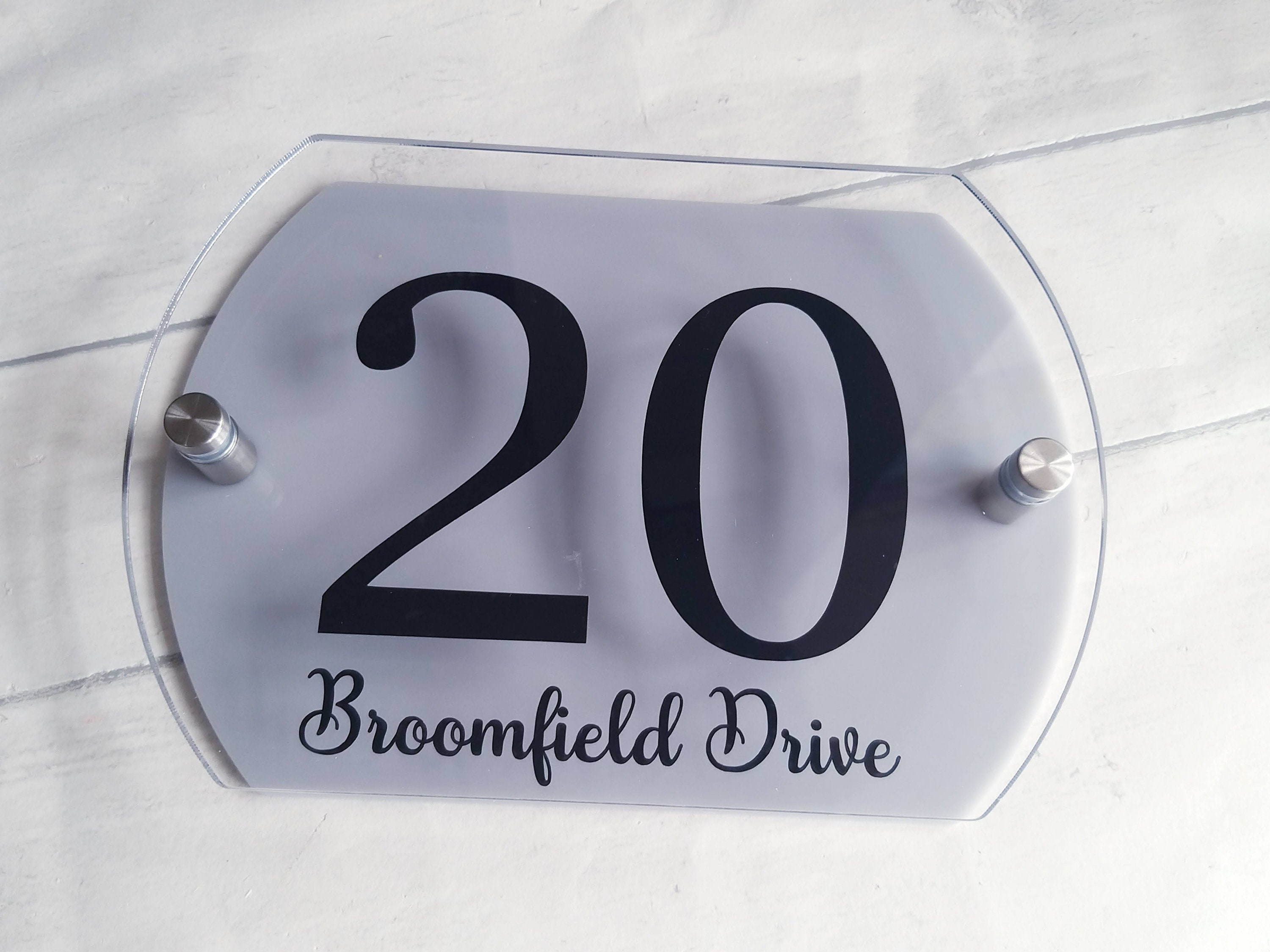 Personalised House Number Sign, Gate Sign Plaque, Modern Door Number ...