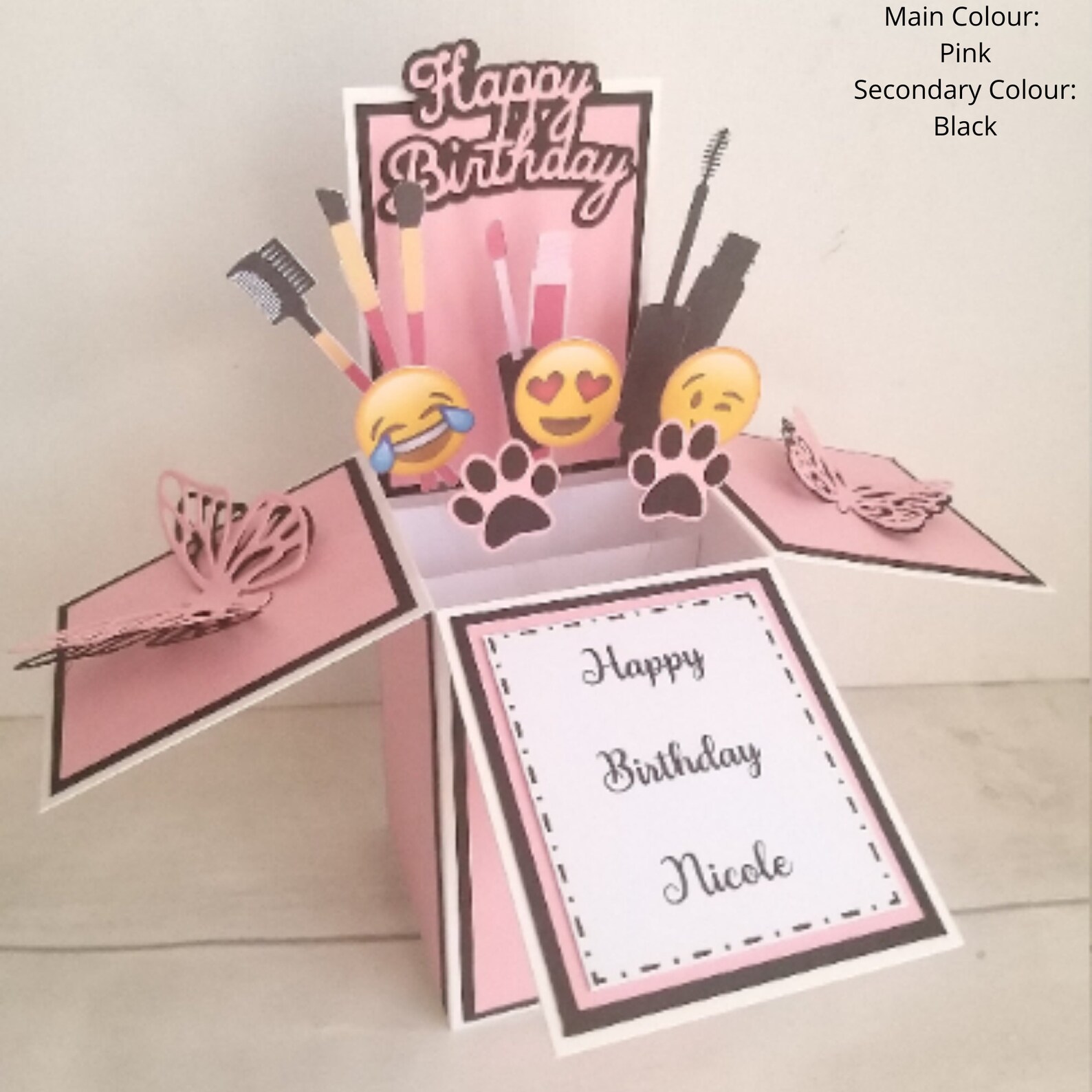 Teen Girls Makeup Birthday Card Personalised Pop up Birthday | Etsy