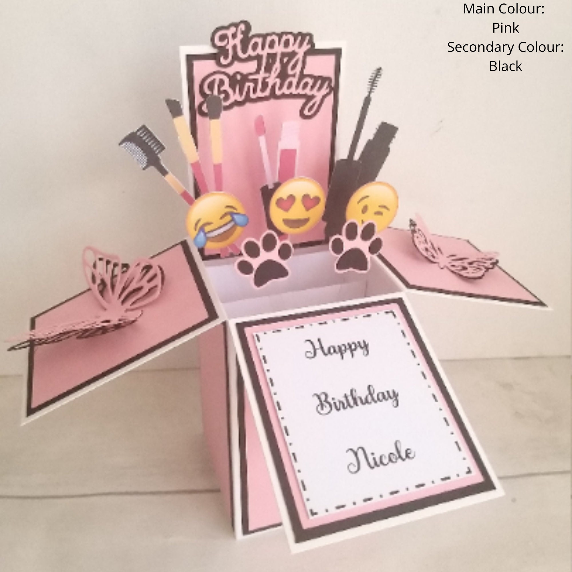 Teen Girls Makeup Birthday Card Personalised Pop up Birthday | Etsy