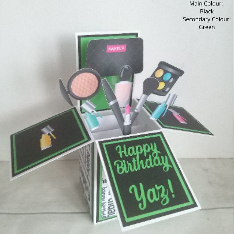 Teen Girls Makeup Birthday Card Personalised Pop up Birthday - Etsy