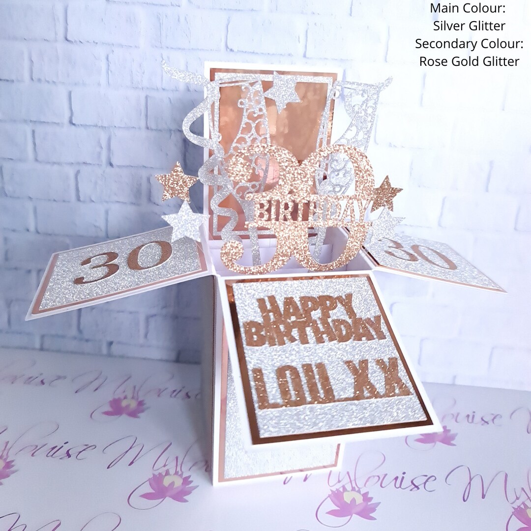 Personalised 30th Birthday Card Pop up in a Box Unique Greeting Card ...