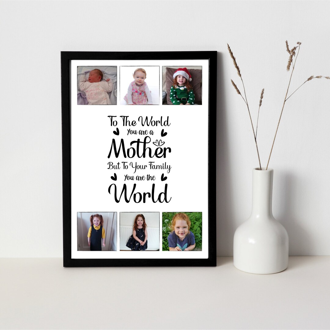 Personalised Mum Photo Collage, Mum Print, Wall Art Framed, Print for ...