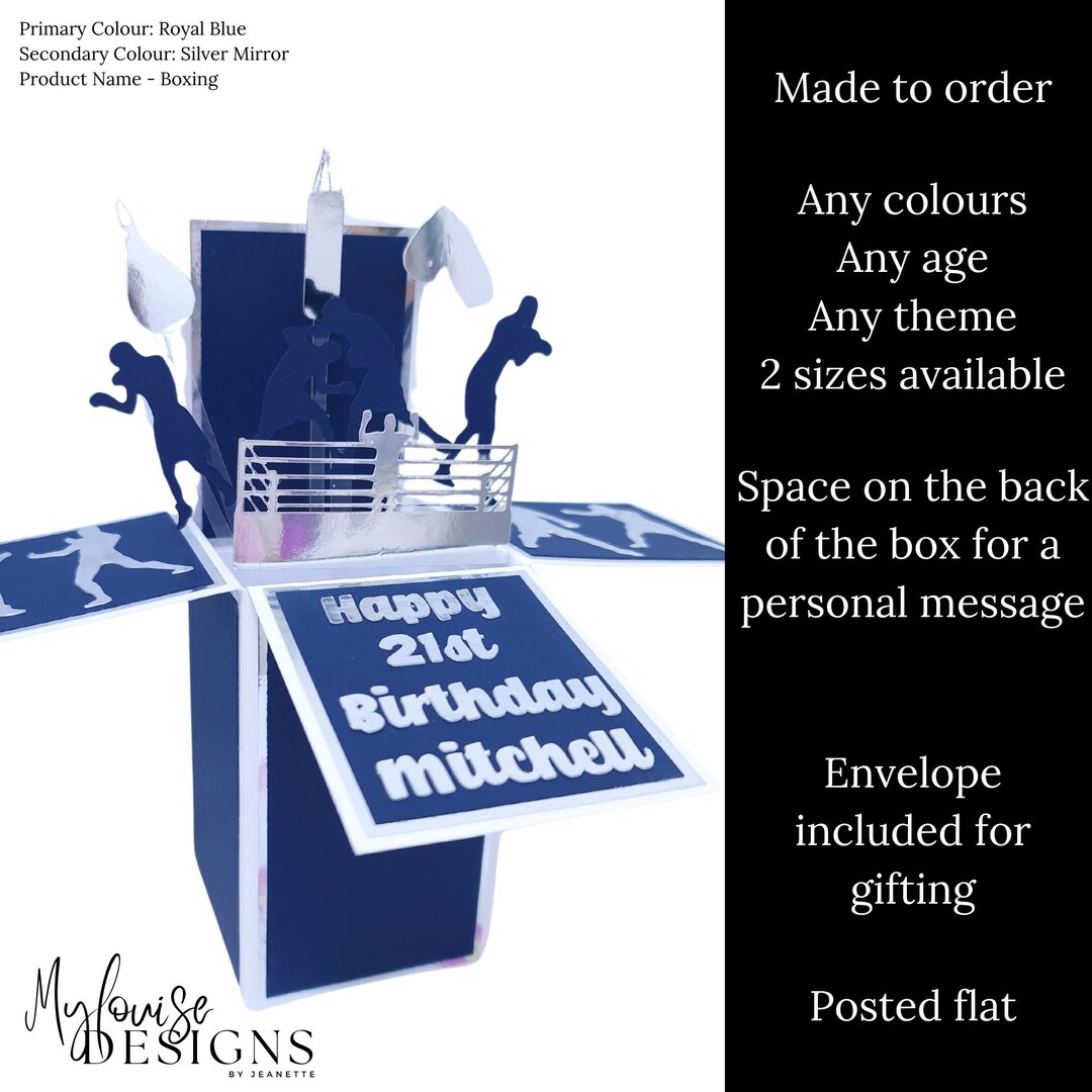 Boxing Pop up Box Birthday Card Happy 21st Birthday Son Birthday - Etsy