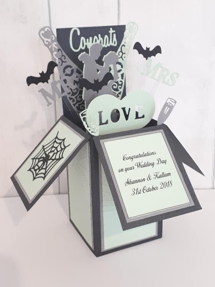 Custom Black & White Wedding Card Pop up Box Card Personalised - Etsy UK