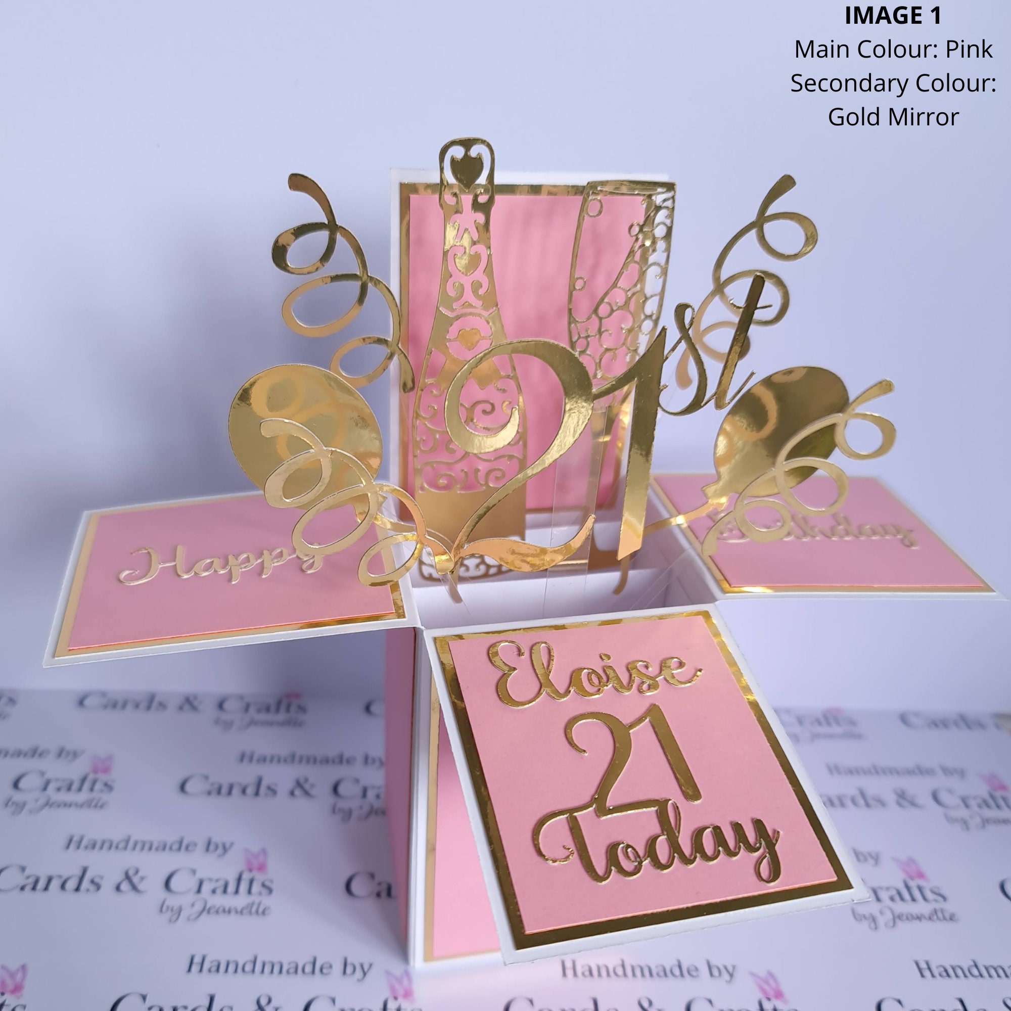 Personalised Pink Pop Up Happy 21st Birthday Card In A Box Etsy