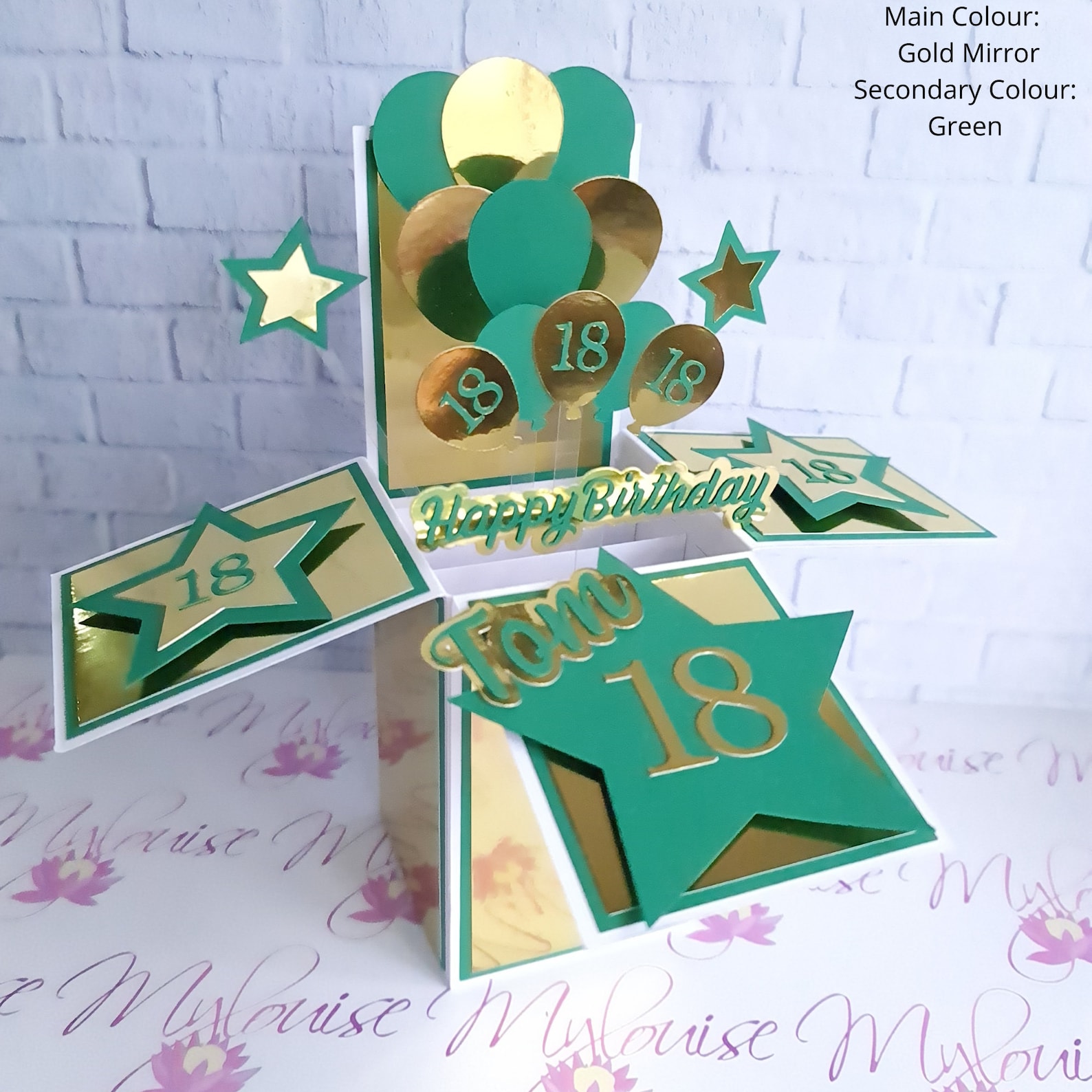 Personalised 18th Birthday Card, Blue Card Pop up in a Box Unique ...