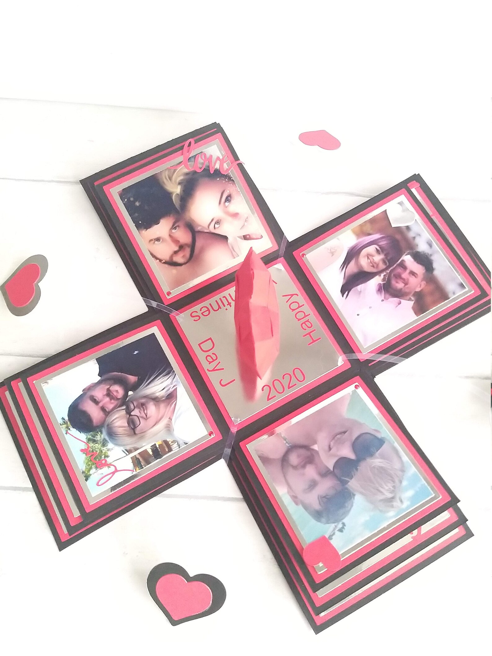Personalised Exploding Photo Box Card, Unique Surprise Love Heart Box ...