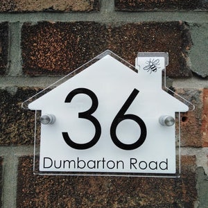 Personalised House Number Sign, Gate Sign Plaque, Modern Door Number ...