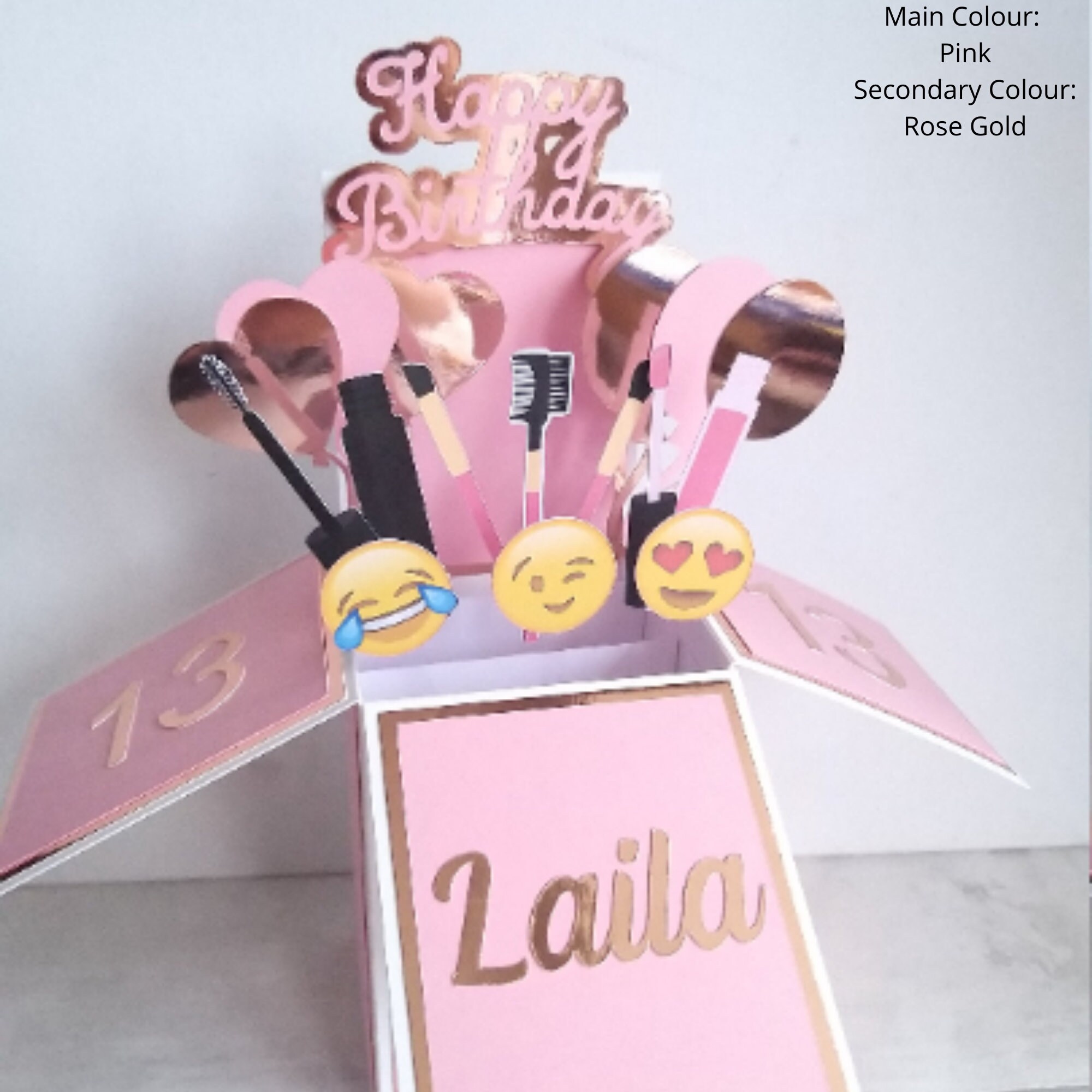 Teen Girls Makeup Birthday Card Personalised Pop up Birthday | Etsy