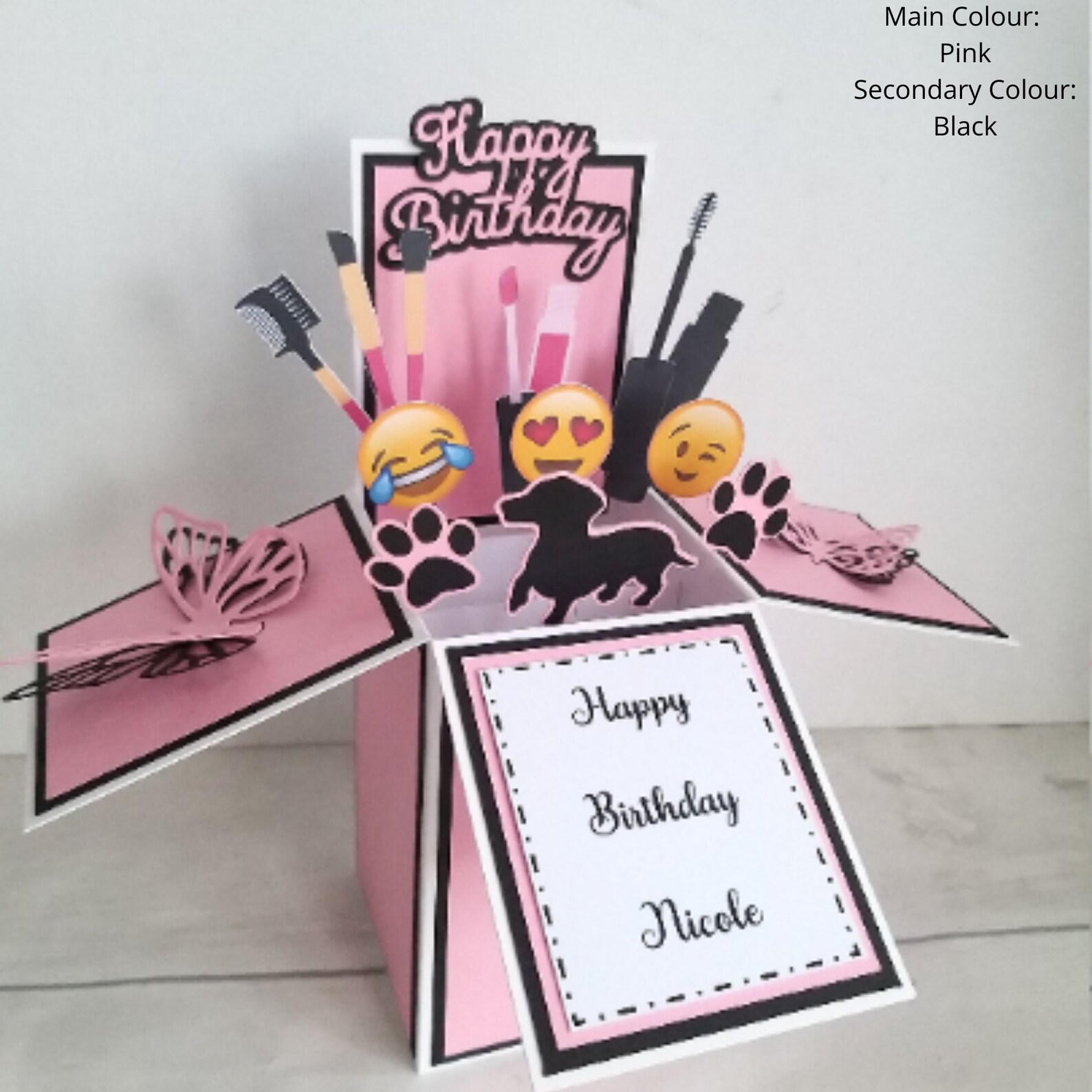 Teen Girls Makeup Birthday Card Personalised Pop up Birthday | Etsy