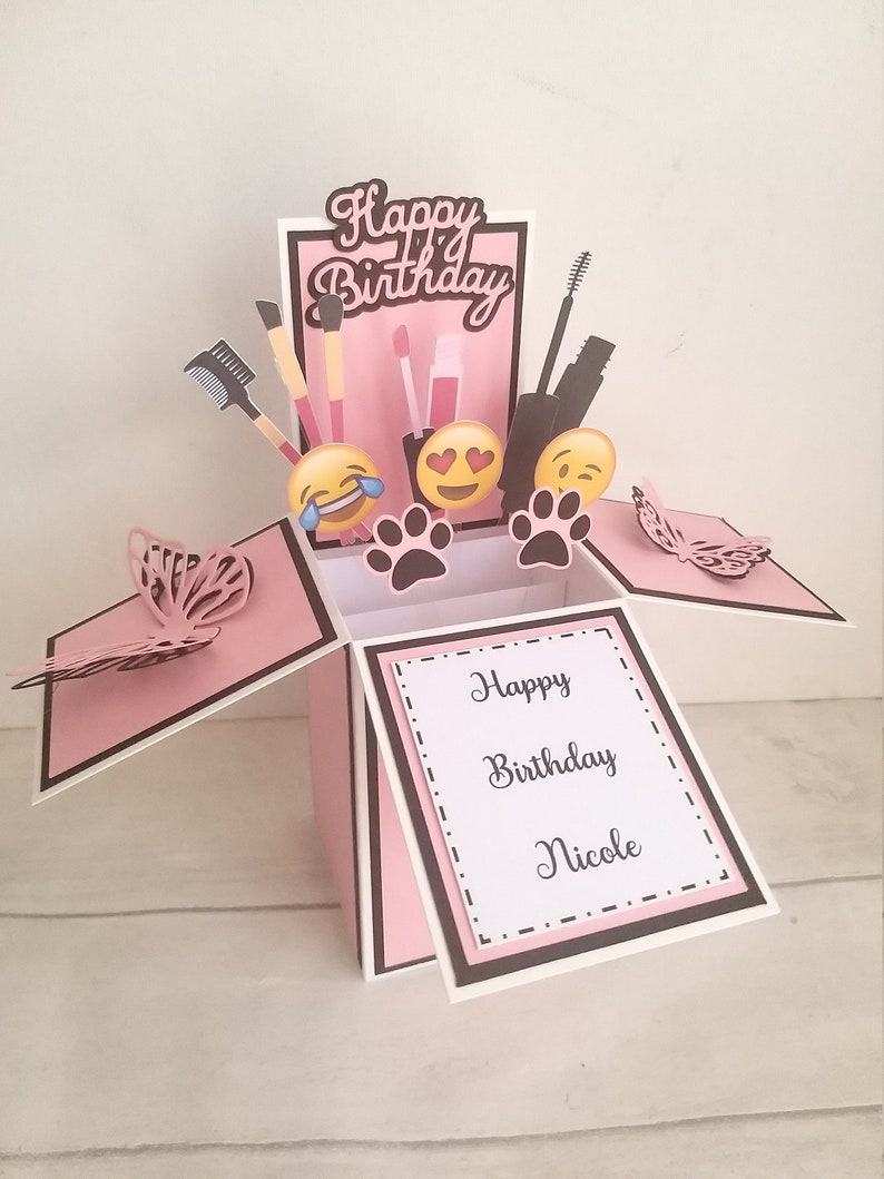 Teen Girls Makeup Birthday Card Personalised Pop up Birthday | Etsy