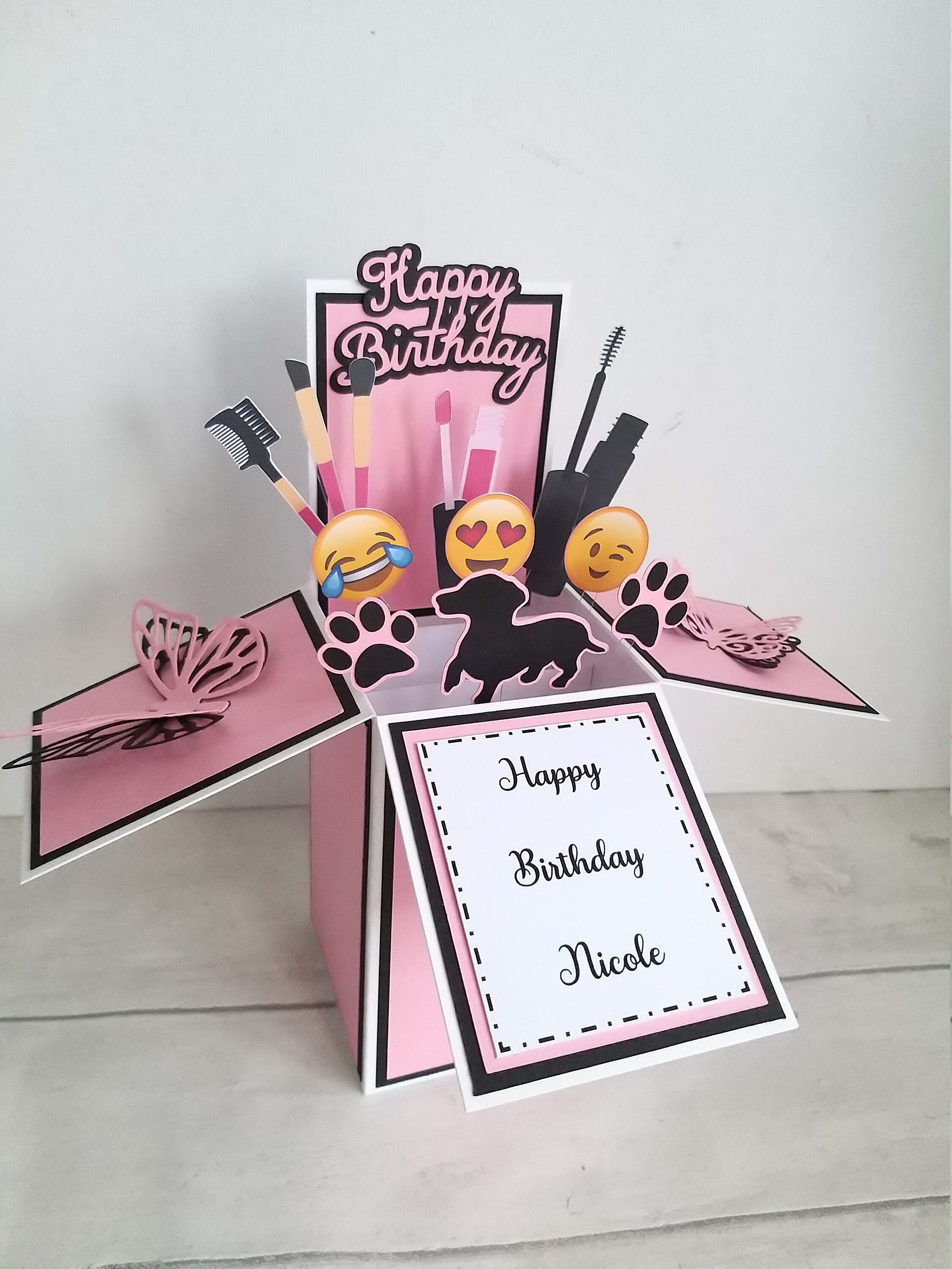 Teen Girls Makeup Birthday Card Personalised Pop up Birthday | Etsy