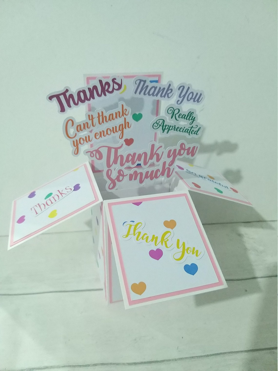Personalised Thank You Pop up Box Card Special Handmade Unique - Etsy