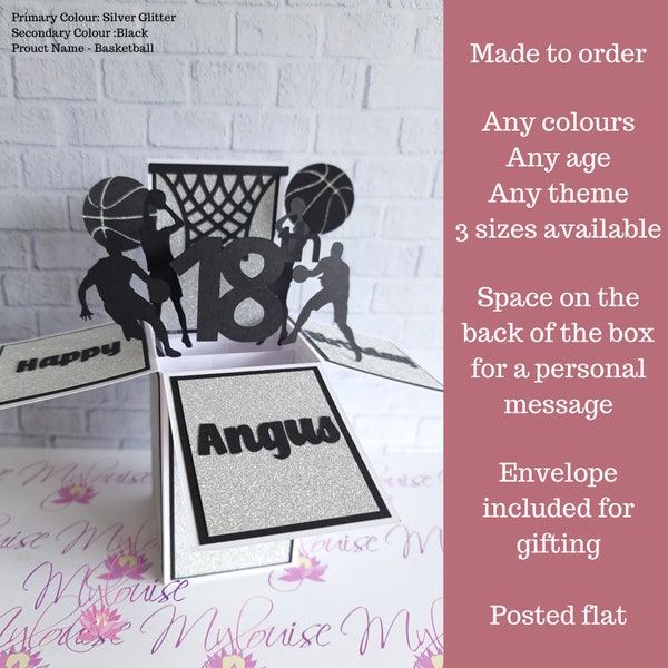 Basketball Birthday Card Pop Up - Etsy