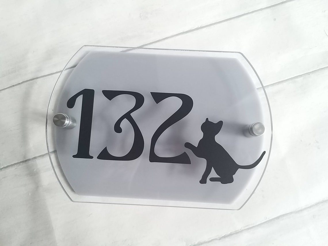 Personalised House Number Sign, Gate Sign Plaque, Modern Door Number ...