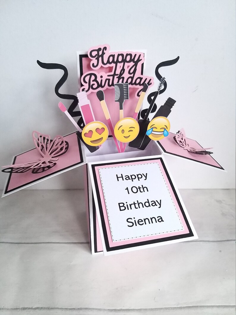 Teen Girls Makeup Birthday Card Personalised Pop up Birthday - Etsy