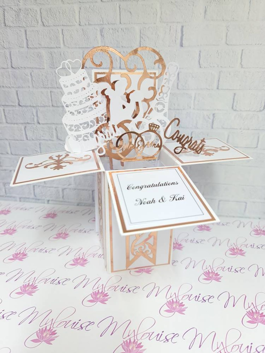 Custom Wedding Card Pop up Box Card Personalised Wedding Day - Etsy UK
