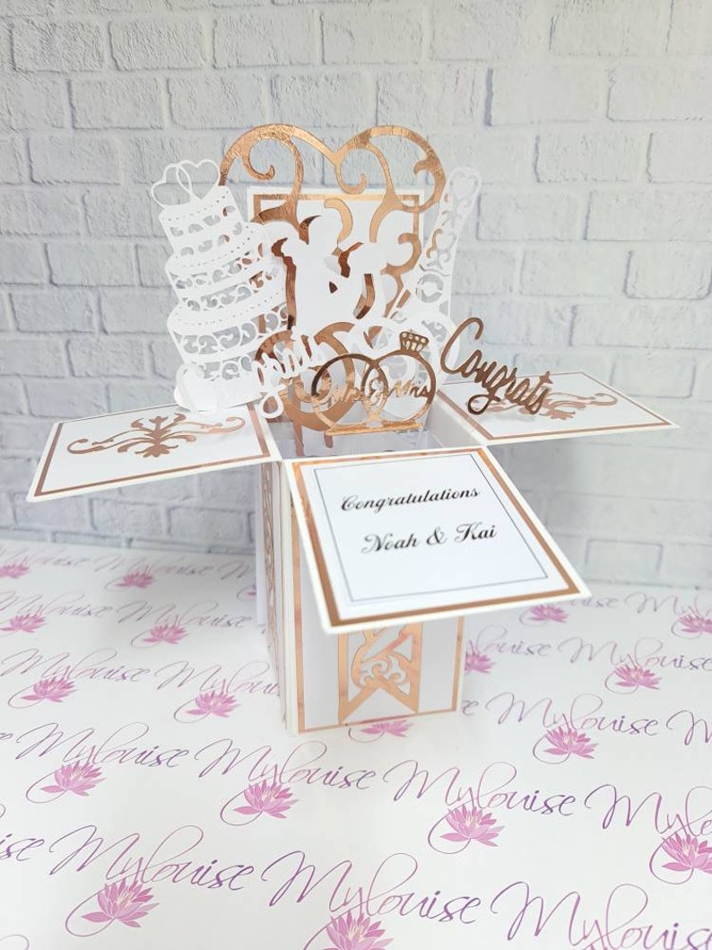 Custom Wedding Card Pop up Box Card Personalised Wedding Day - Etsy UK