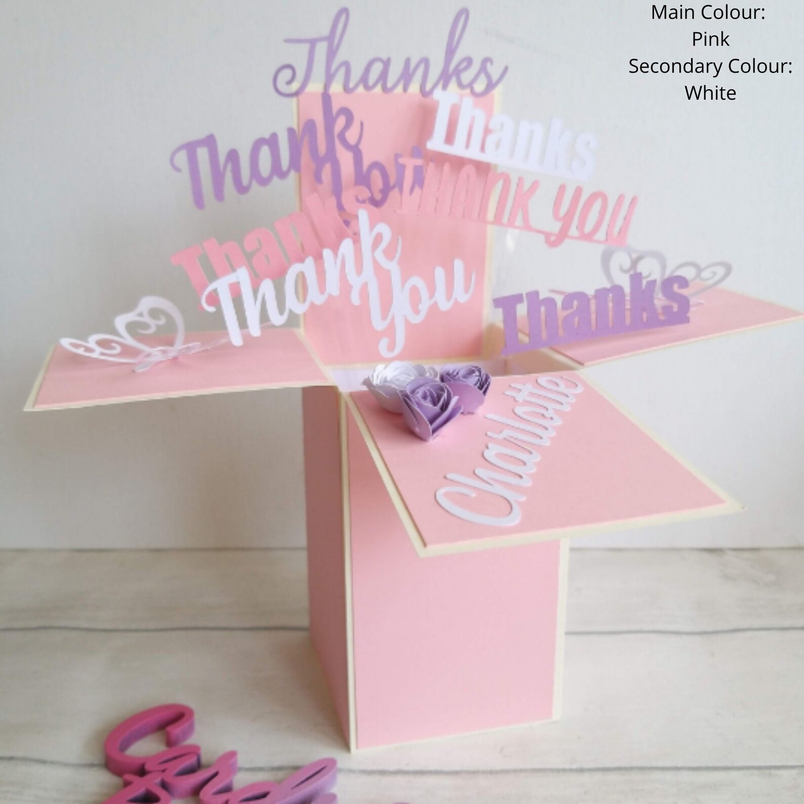 Personalised Thank You Pop up Box Card Special Handmade Unique Card ...