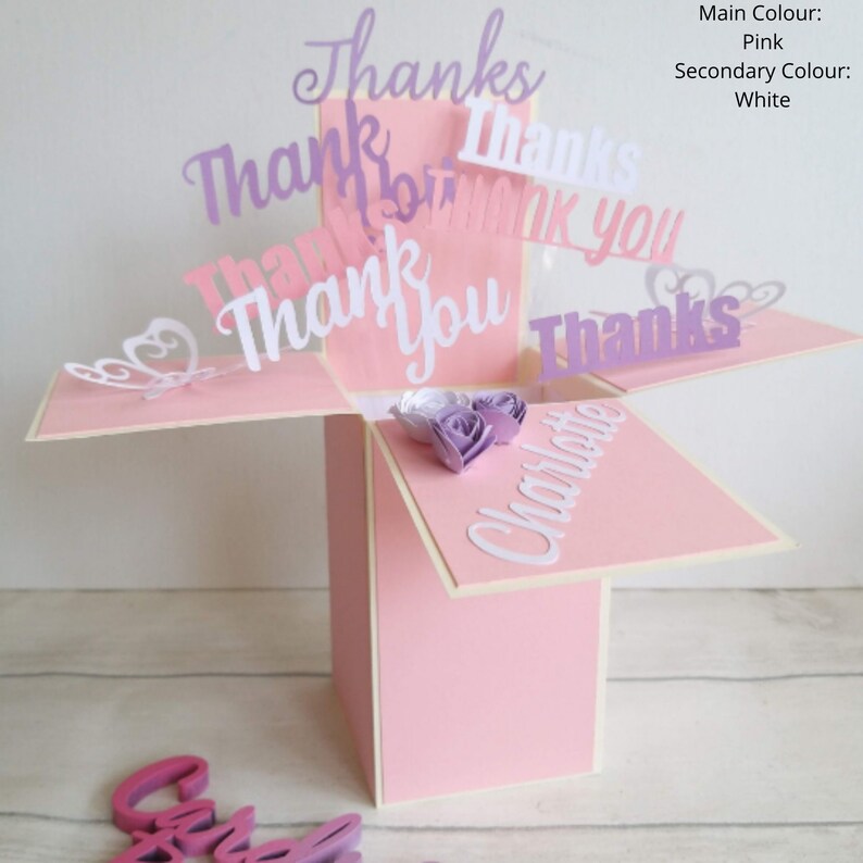 Personalised Thank You Pop up Box Card Special Handmade Unique - Etsy UK
