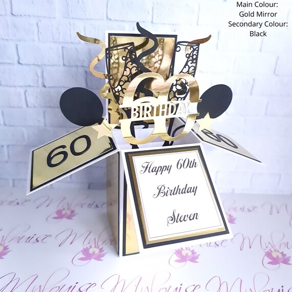 Personalised Pop up Happy 60th Birthday Card in a Box Unique - Etsy