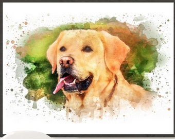 Dog watercolor | Etsy