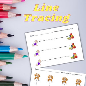 Line Tracing Practice Sheets | Pre-writing Skills (digital Download) - Etsy