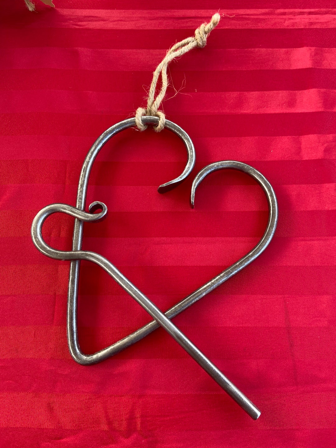 Heart Shaped Dinner Triangle, Hand Forged Dinner Bell, Dinner Gong - Etsy