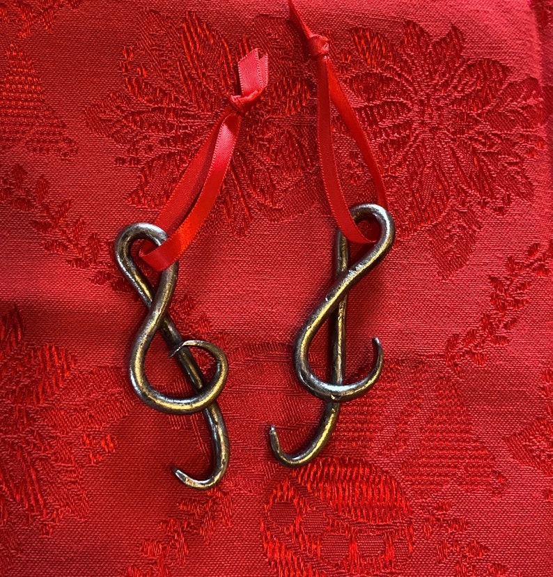 Hand Forged Treble Clef Christmas Ornament - Etsy