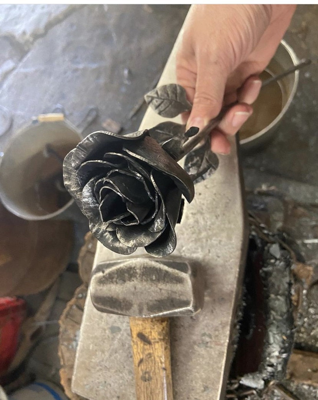 Blacksmith Hand Forged Rose - Etsy