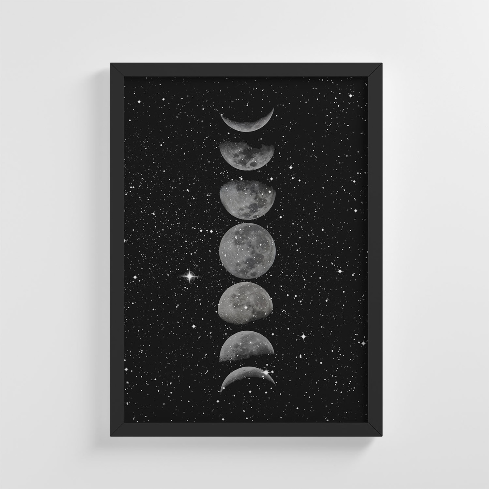 Cosmic Lunar Moon Phases Frameless Poster Nature Space Art | Etsy
