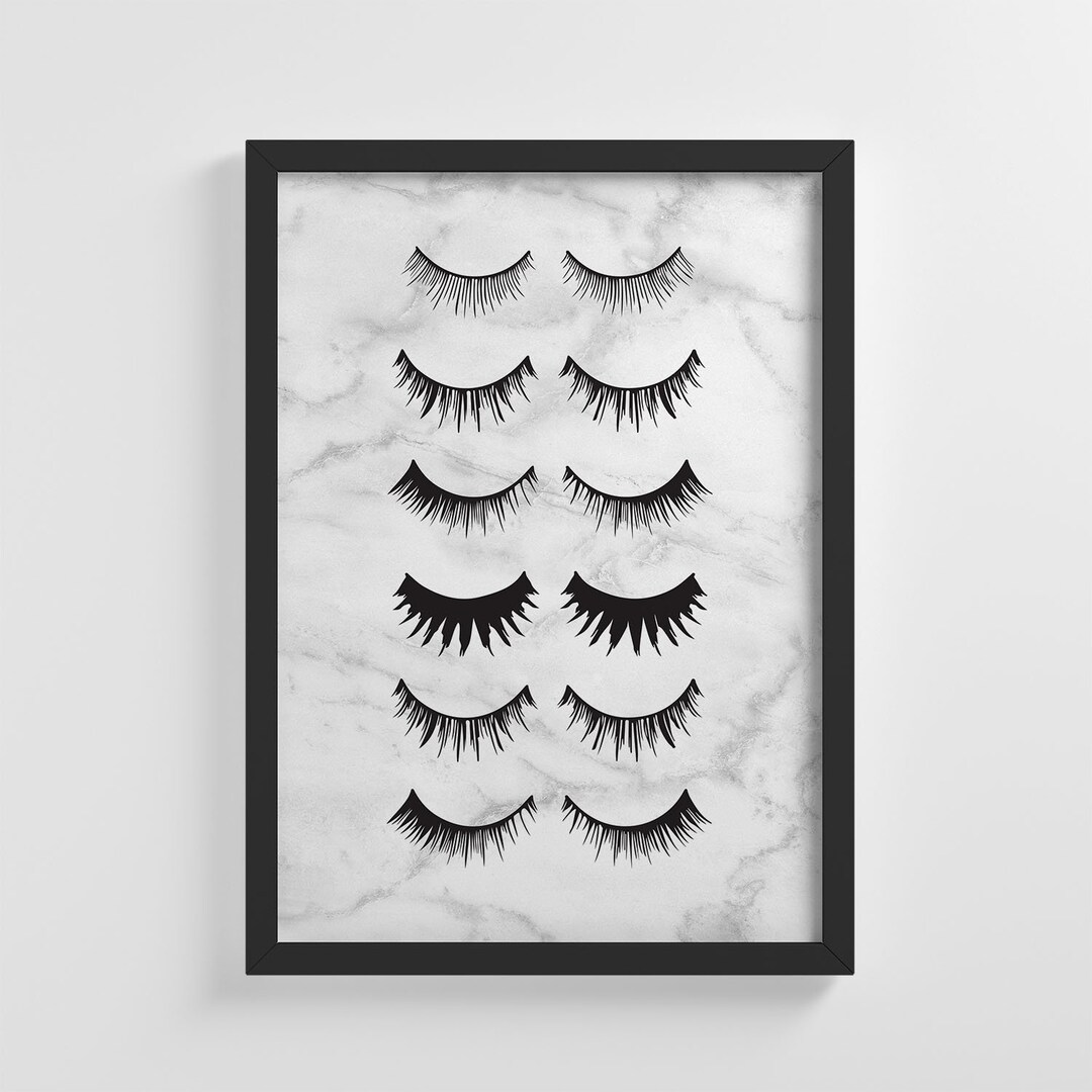 Eyelashes Variants Girly Pattern Frameless Poster Art Print Stylish ...