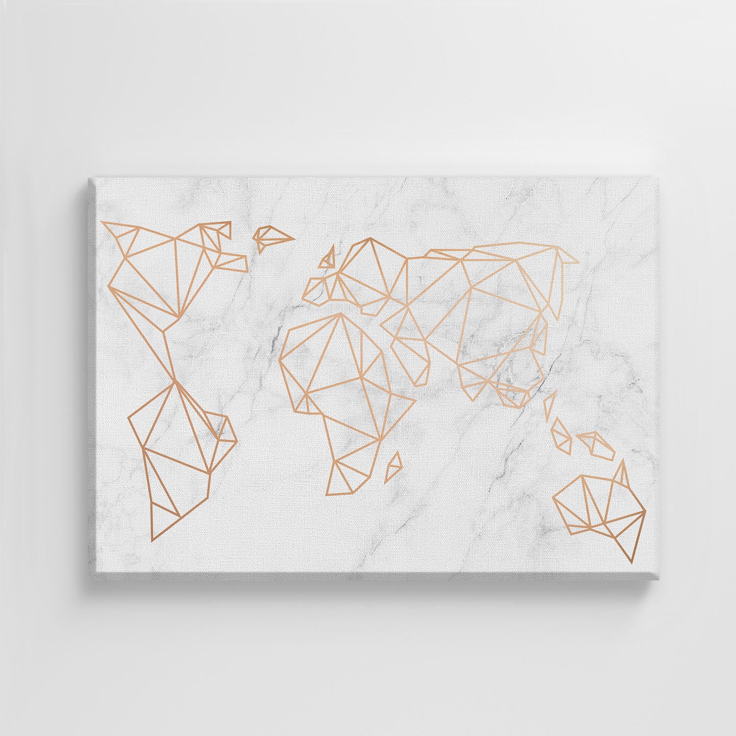 Marble Geometric World Map Large Canvas Illustration Art Print - Etsy