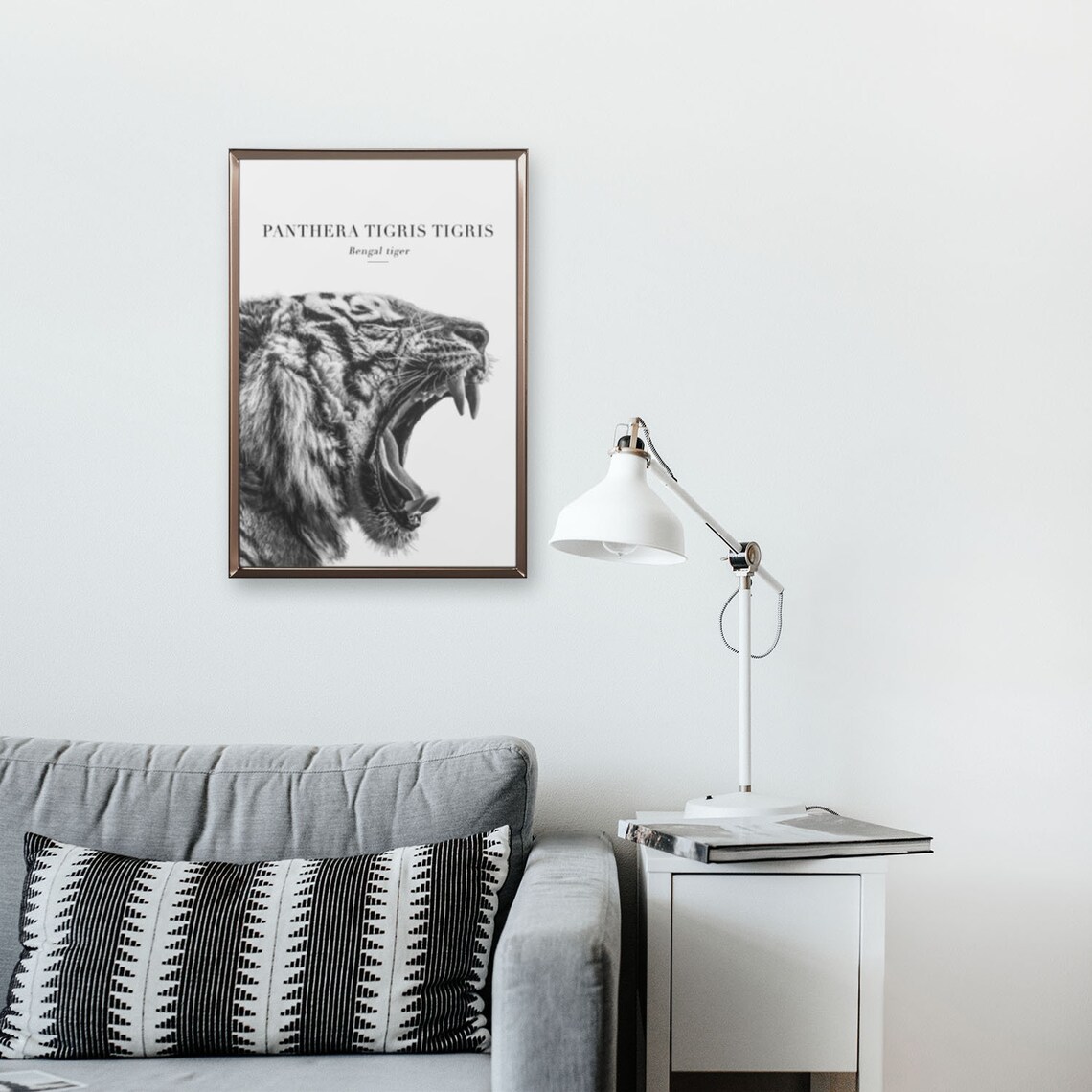 Bengal Tiger Animal Print Frameless Poster Illustration Art - Etsy