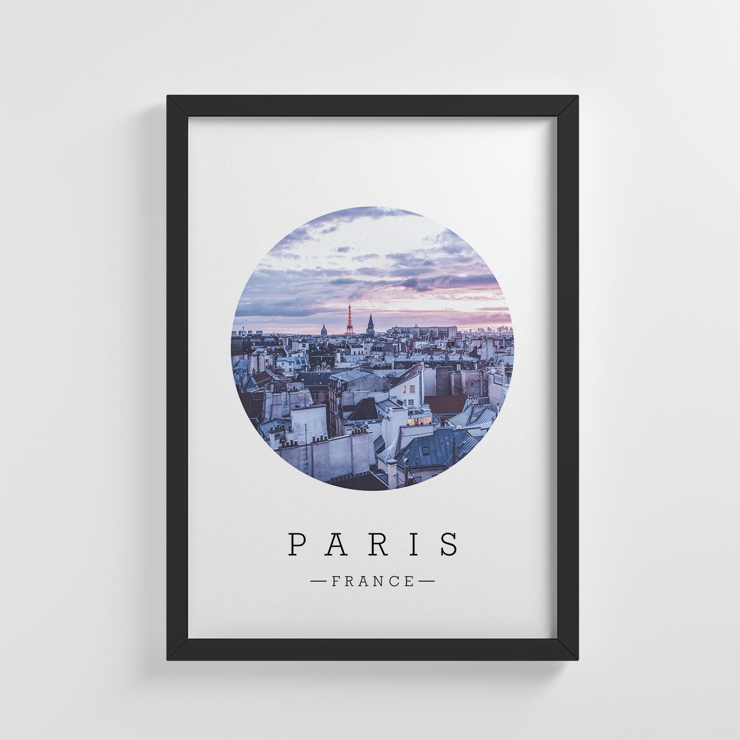 Paris City Landscape Frameless Poster Illustration Art Print - Etsy