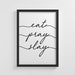 Eat Pray Slay Funny Feminist Quote Frameless Poster Art Print Stylish ...