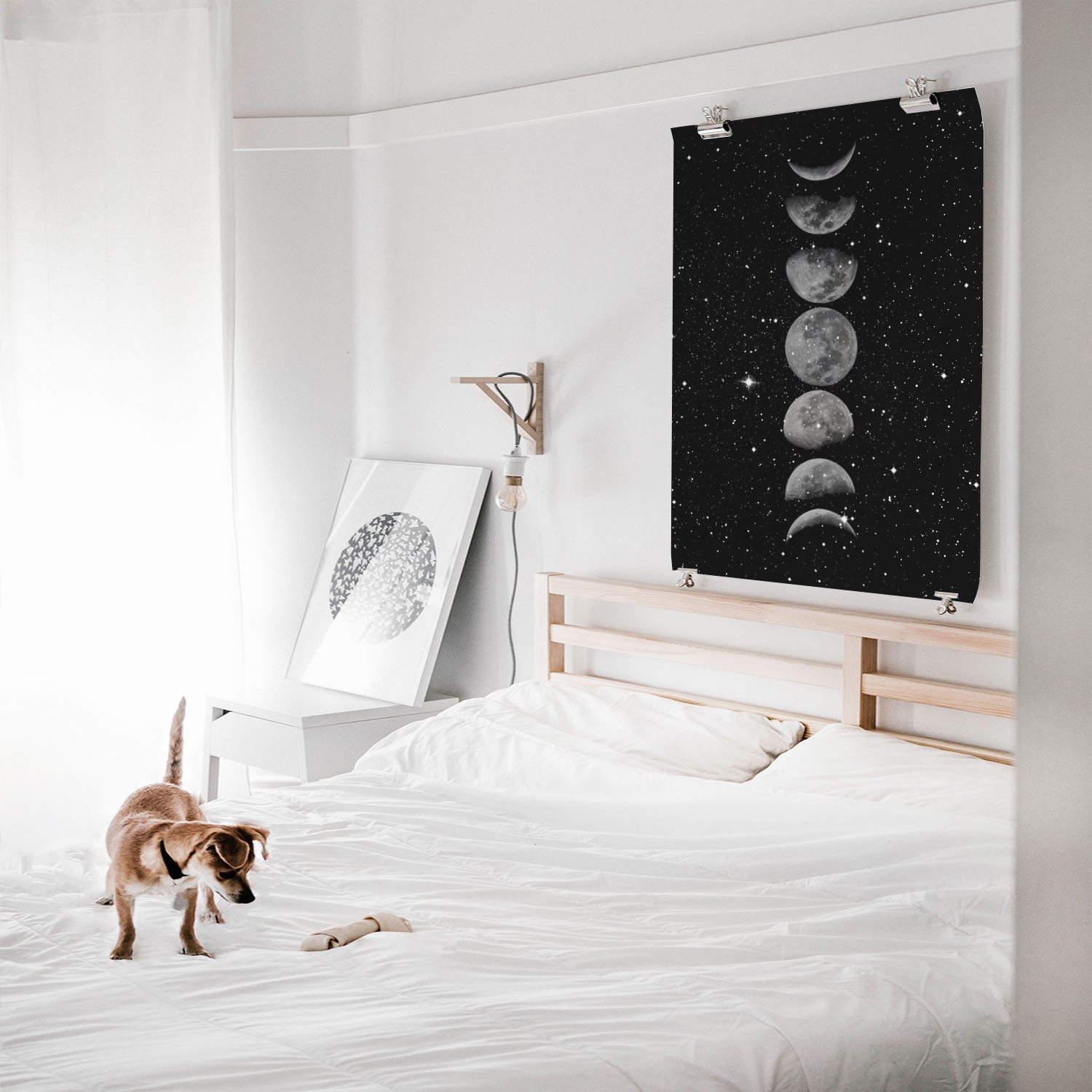 Cosmic Lunar Moon Phases Frameless Poster Nature Space Art Print ...