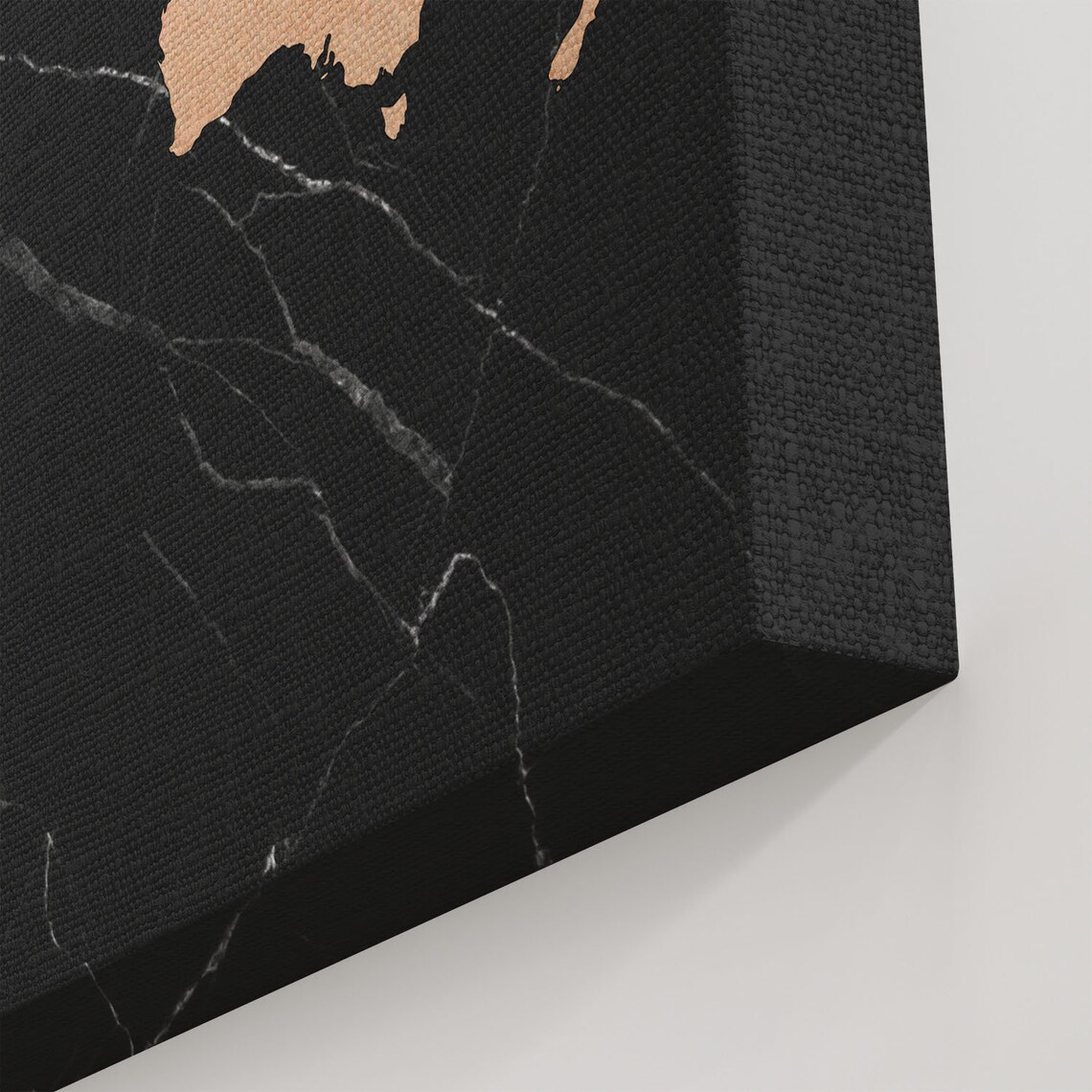 Black Marble World Map Large Canvas Illustration Art Print - Etsy