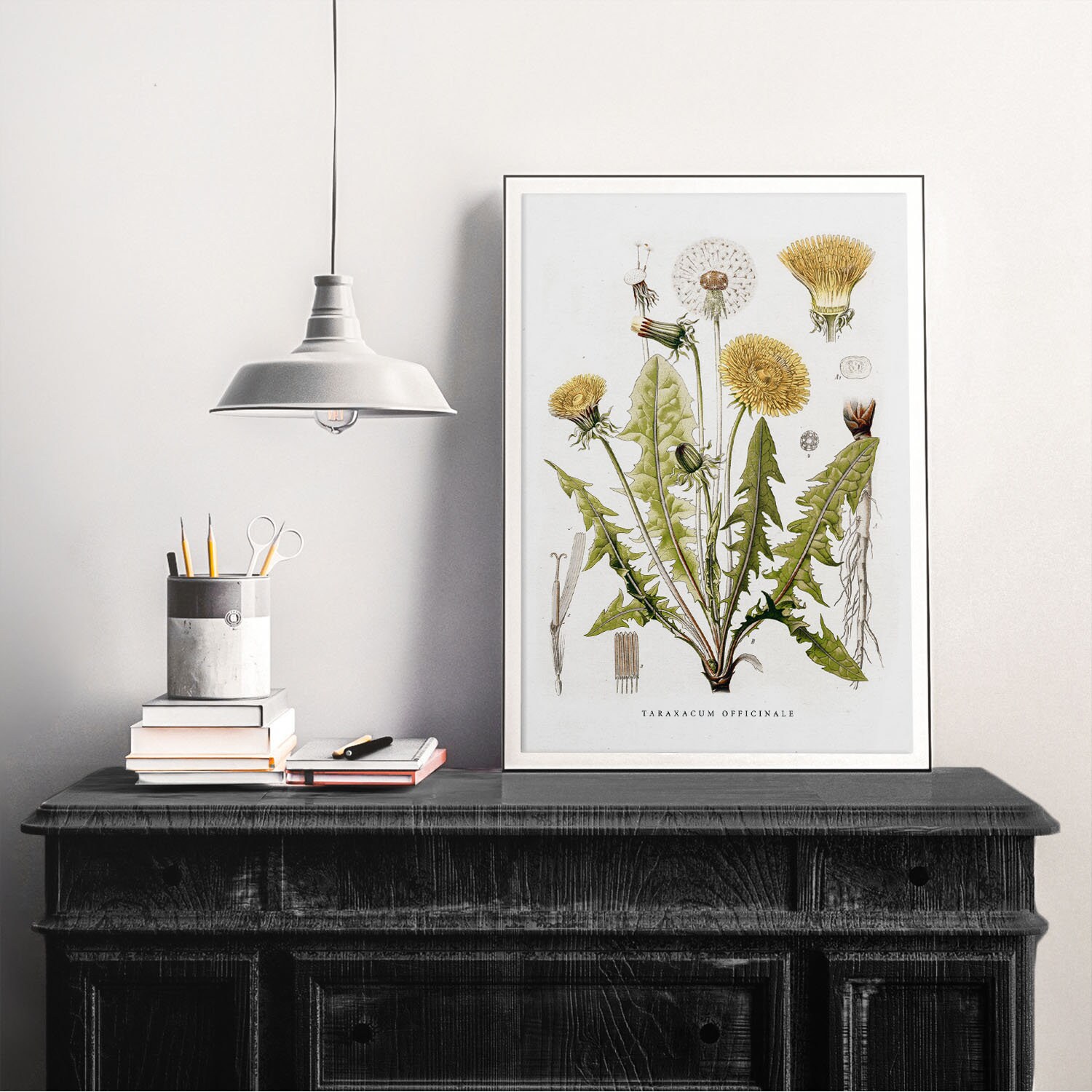 Dandelion Structure Herbal Frameless Poster Nature Art Print | Etsy