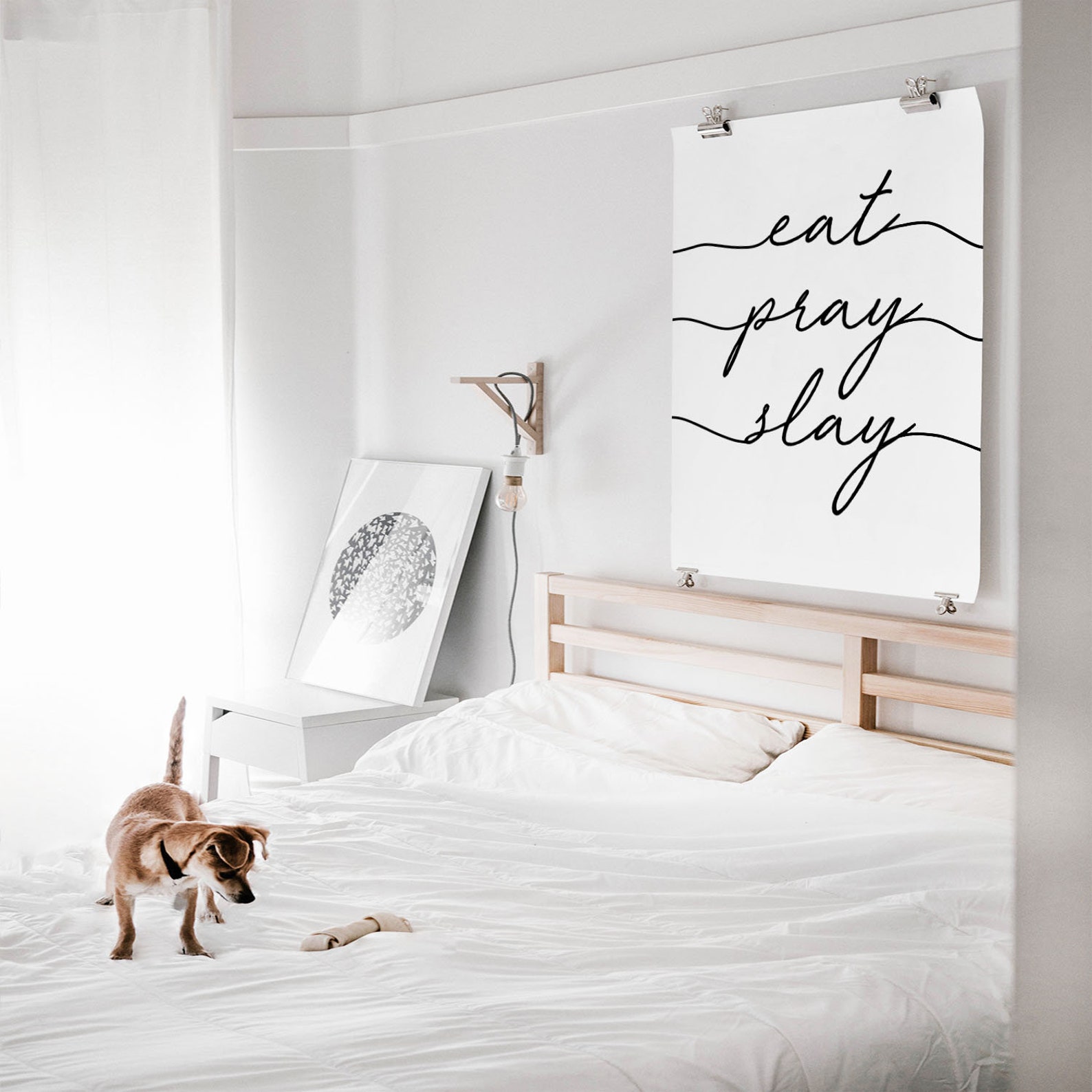 Eat Pray Slay Funny Feminist Quote Frameless Poster Art Print Stylish ...