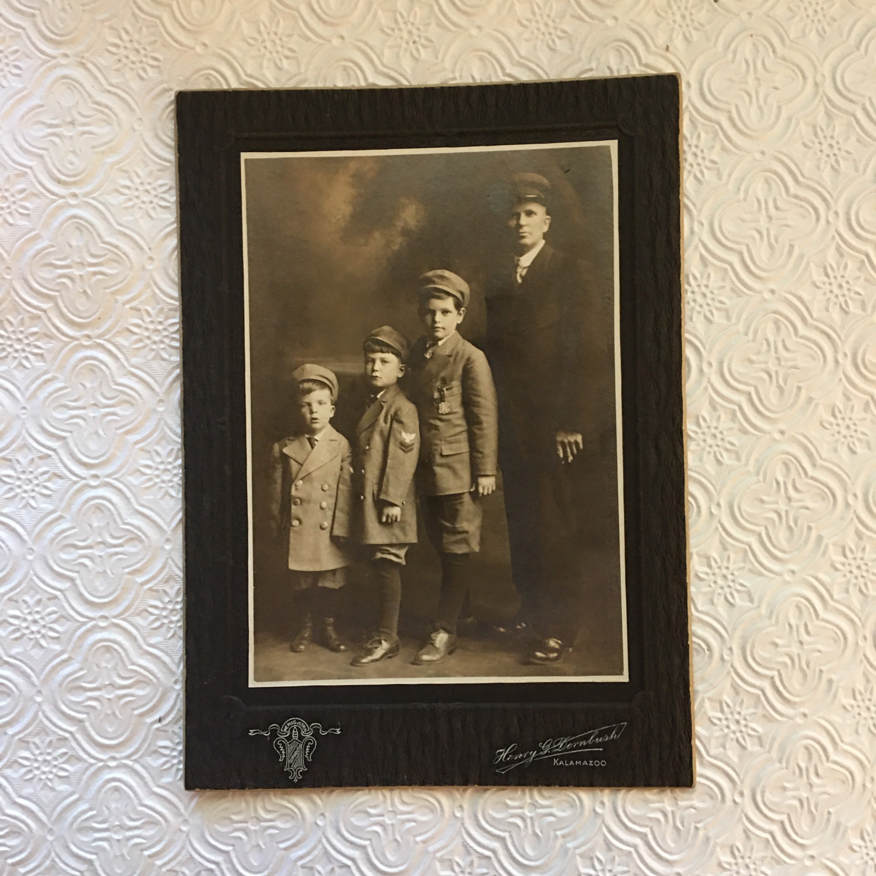 Photography Black & White His Three Boys Vintage Photograph Father and ...