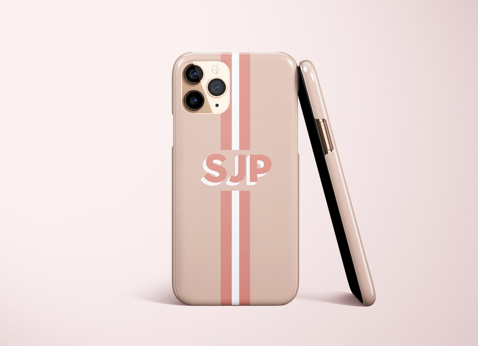 Custom Initial iPhone Case, Personalized Monogram, Nude Beige Case Fits ...