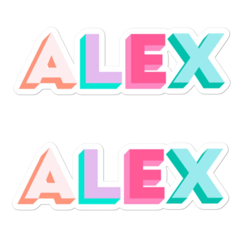 Personalised Sticker Rainbow Dropshadow 2 Sticker Pack | Etsy