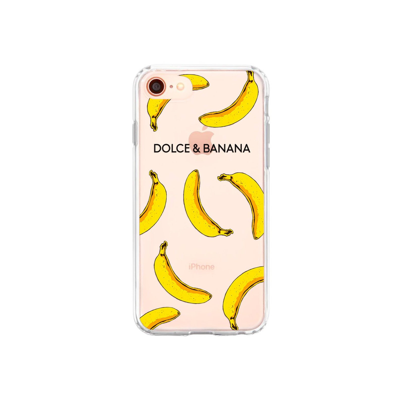 Dolce Banana iPhone Case, Funny Fruit Pattern, Clear TPU - Etsy