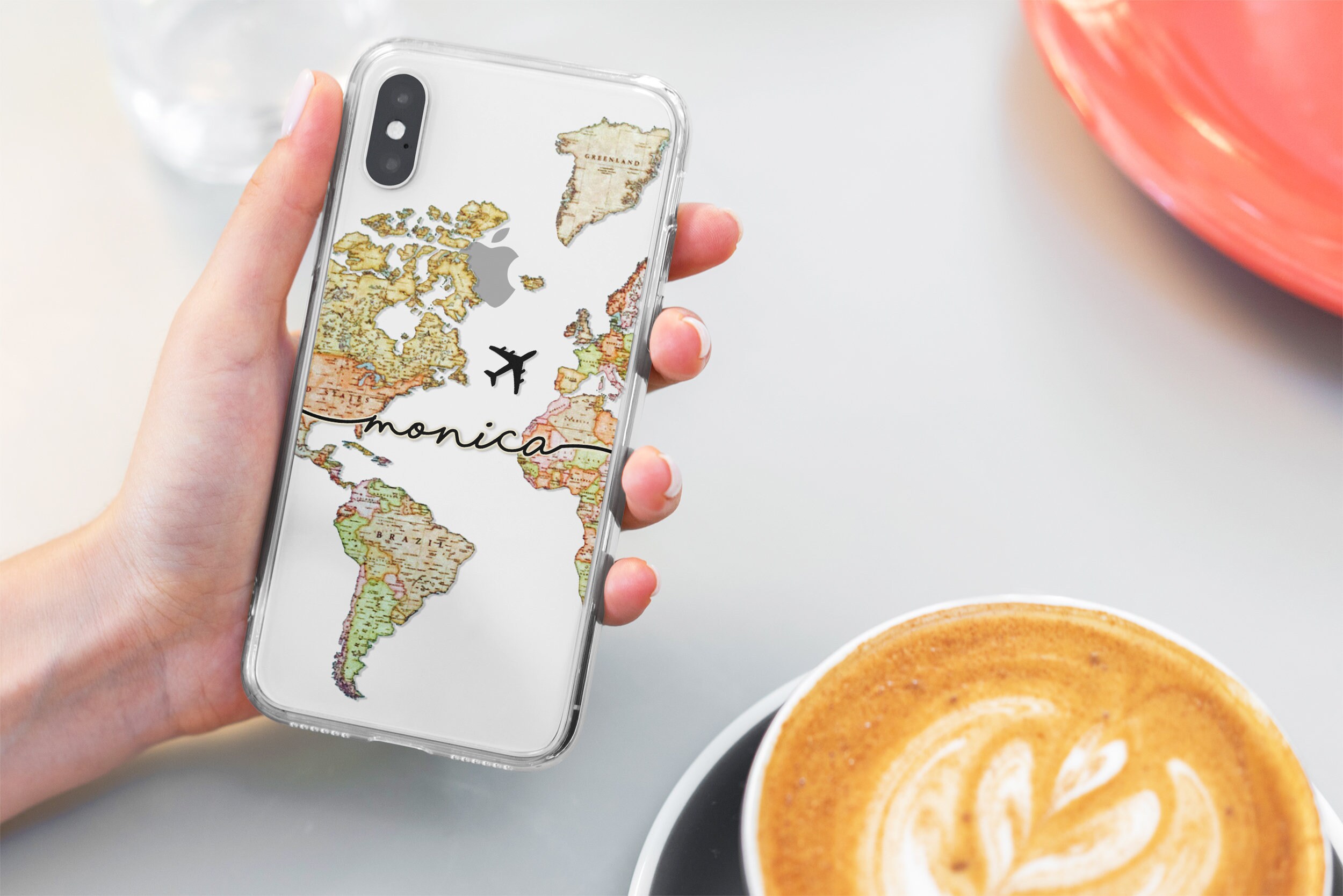 Name Iphone Case Custom Map Atlas Travel Iphone Case Monogram | Etsy