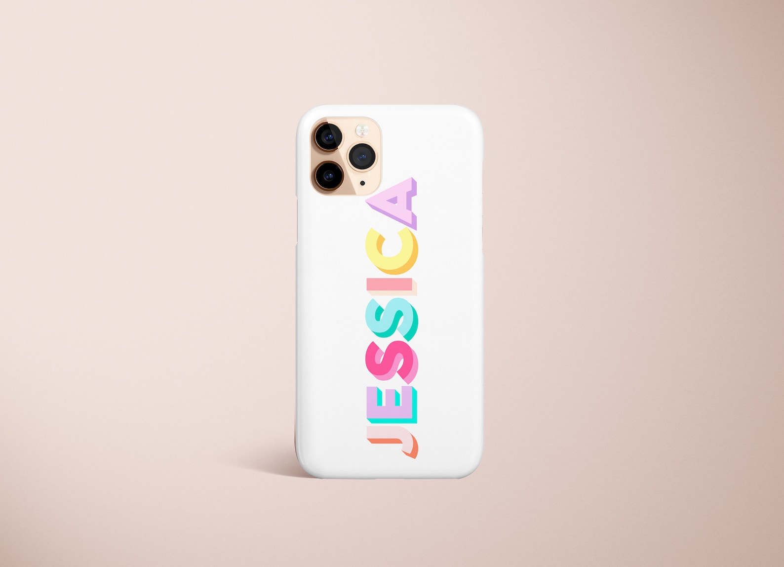 Personalized Name Phone Case, Custom Pastel Rainbow Drop Shadow ...