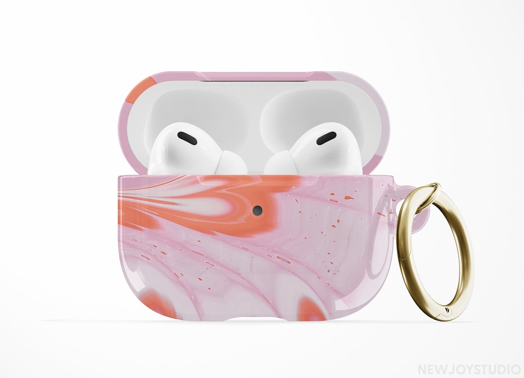 Pink Wavy Candy Marble Apple Air Pods Case Cute Hard Plastic - Etsy
