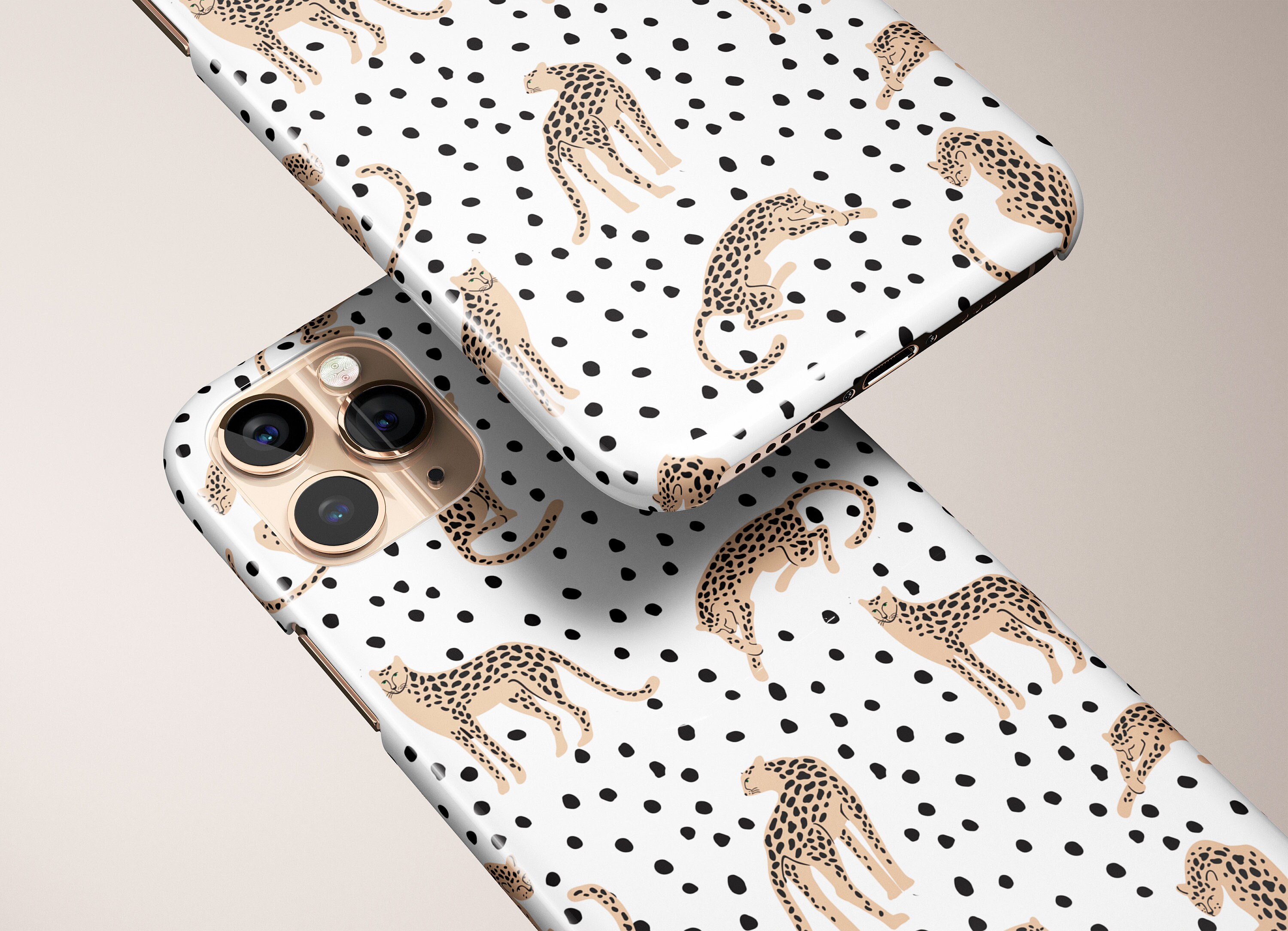 Nude White Cheetah Pattern Phone Case Taupe Animal Print - Etsy