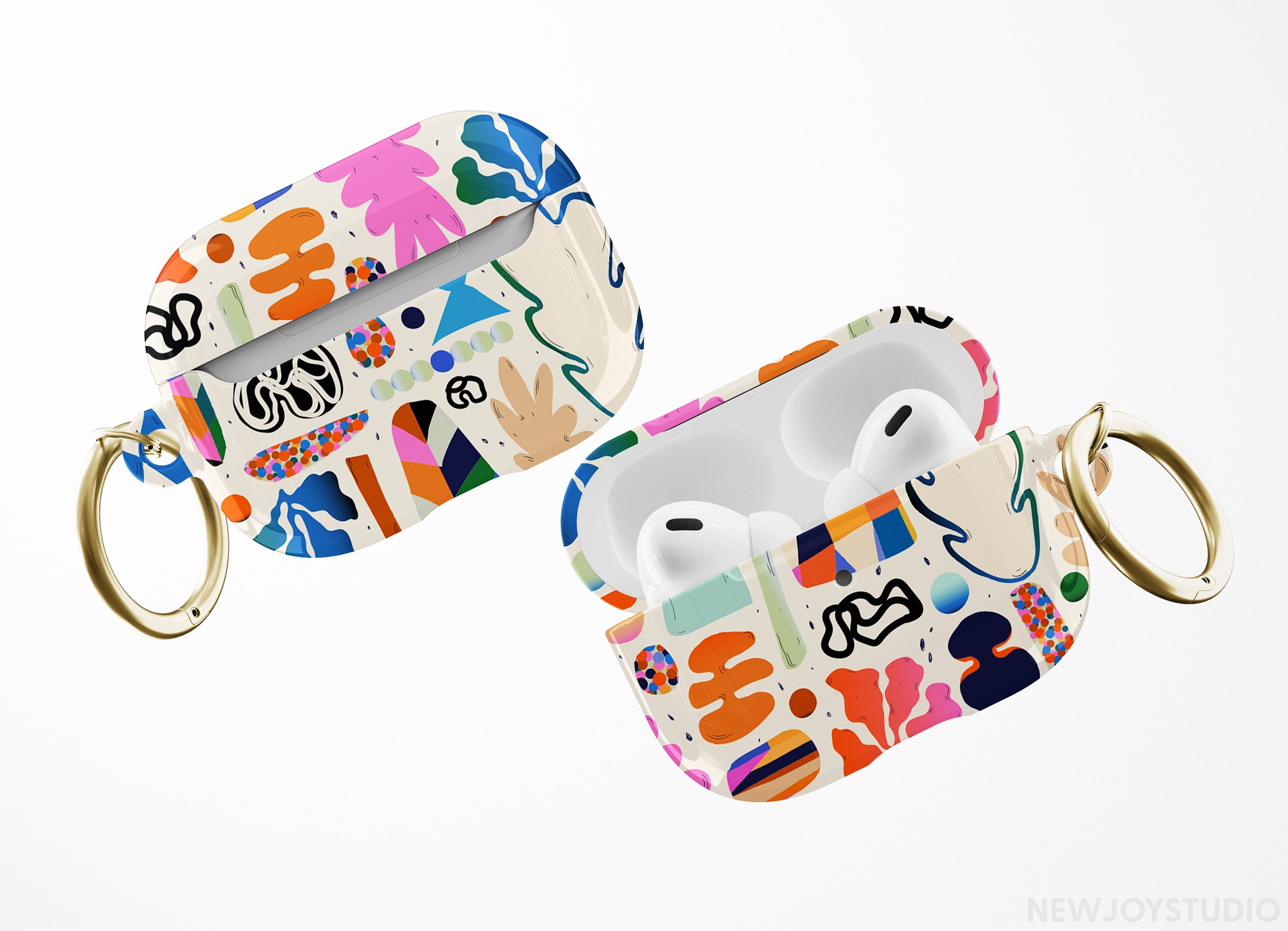 Colorful Doodle Art Airpods Case Hard Plastic Polka Dot - Etsy