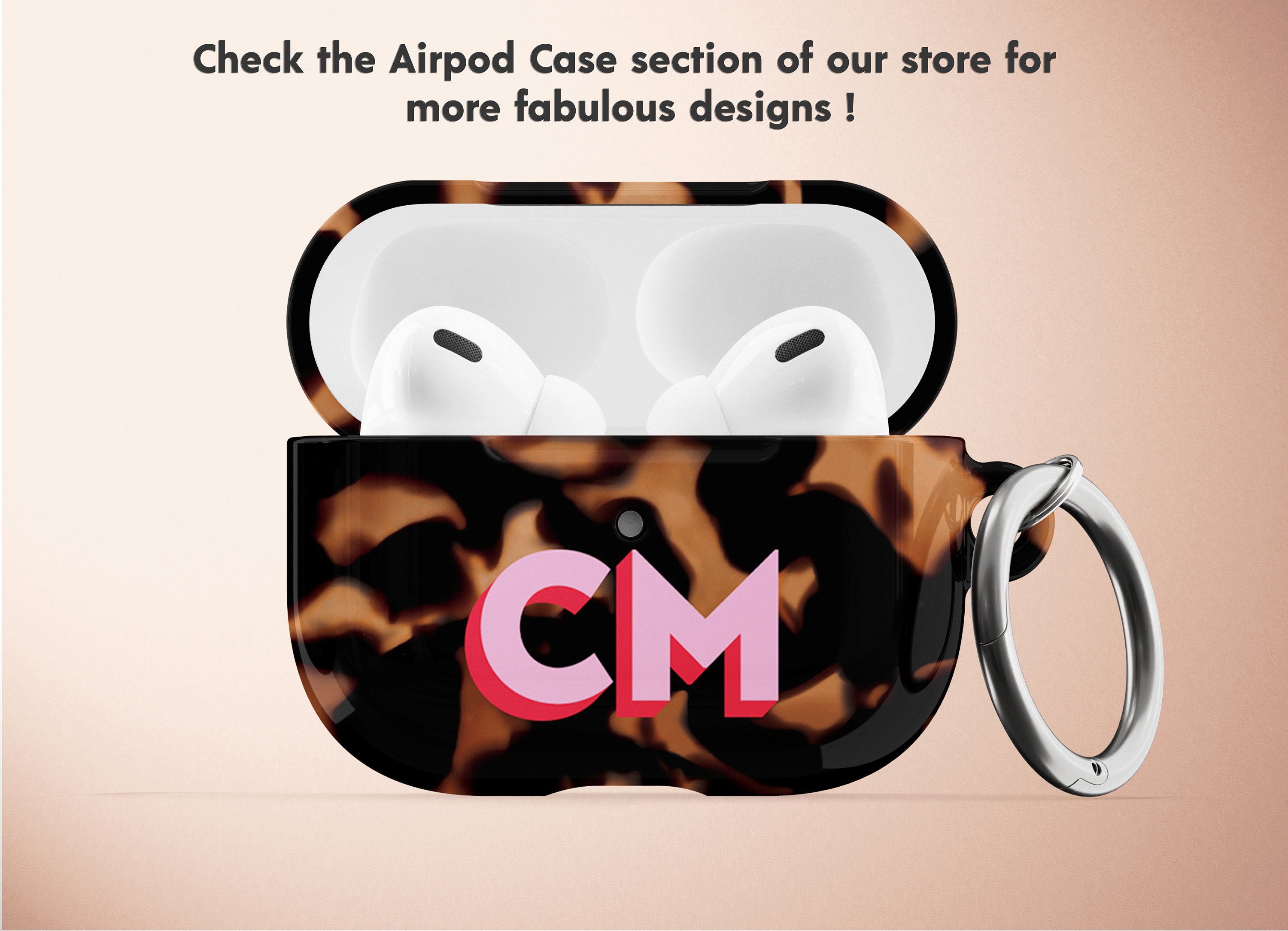 Personalised Apple Air Pods Case, Monogram Dropshadow Initial ...